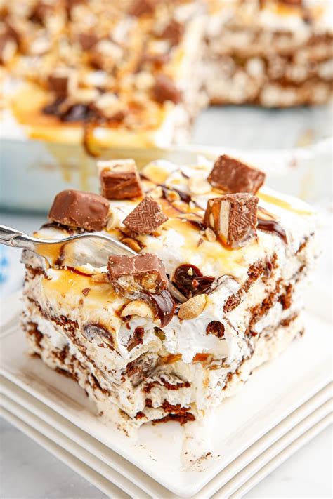 Snickers Ice Cream Sandwich Cake