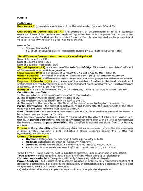Glossary Statistics Pdf Coefficient Of Determination Regression