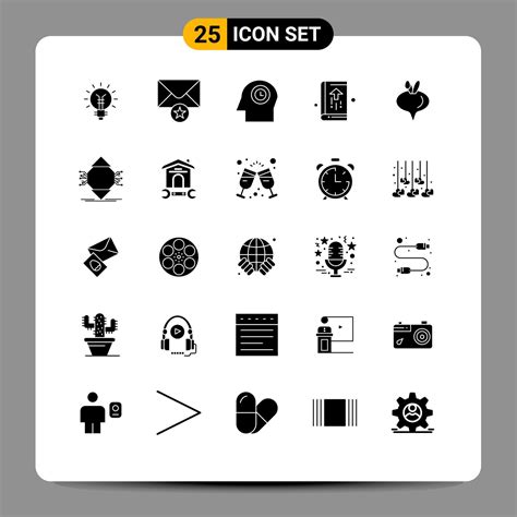 25 Thematic Vector Solid Glyphs And Editable Symbols Of Food Growth Star Business Agenda