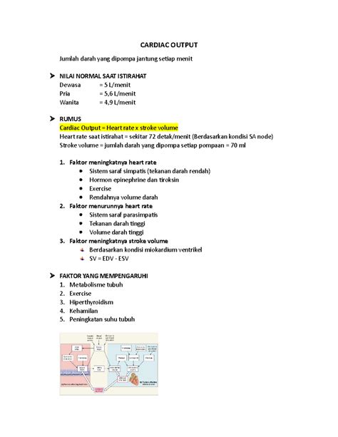 Cardiac Output Cardiac Output Jumlah Darah Yang Dipompa Jantung