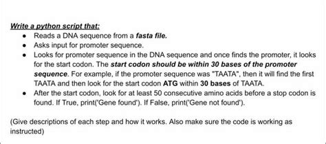 Solved Write A Python Script That Reads A DNA Sequence Chegg Com