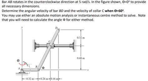 [solved] Bar Ab Rotates In The Counterclockwise Direction At 5 Rad S In Course Hero