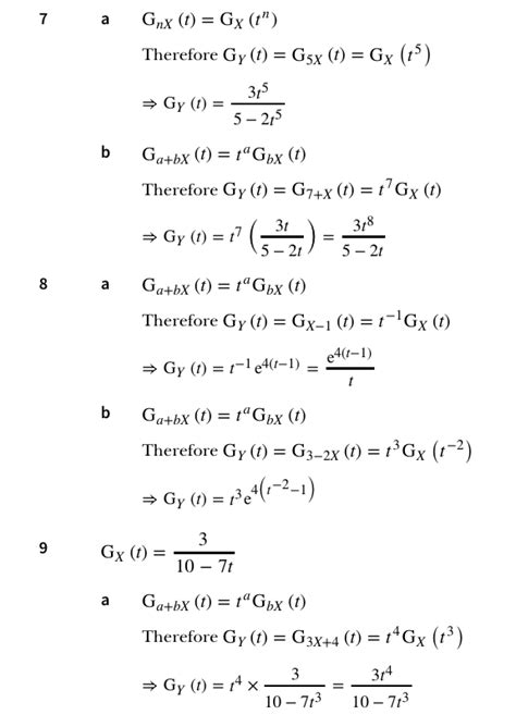 Statistics Probability Generating Functions Exercise Maths With David