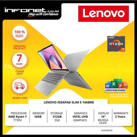Promo Lenovo Ideapad Slim Abr Ryzen U Gb Gb Wuxga Oled W Ohs Blue Diskon