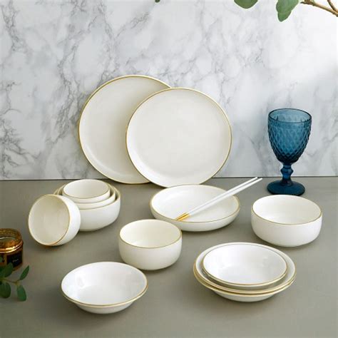 로얄애덜리 식기셋트 신혼집들이 선물 집들이 선물그릇셋트 골드라인 2인 그릇 세트 12p 위시버킷