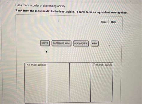 Solved Rank Them In Order Of Decreasing Acidity Rank From