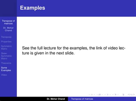 Tutorial 7 Transpose Of Matrices And Its Properties Pdf