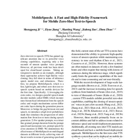Mobilespeech A Fast And High Fidelity Framework For Mobile Zero Shot