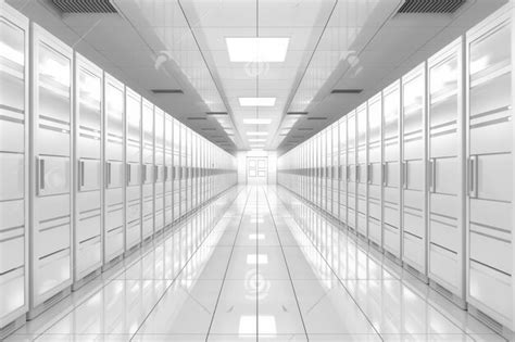 White Servers In A Modern Data Center Hardware In A Cybersecure Server