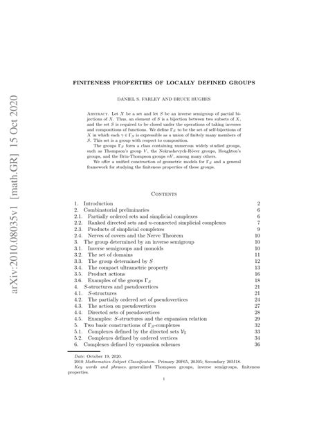 Pdf Finiteness Properties Of Locally Defined Groups
