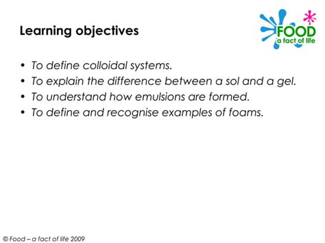 Functions Of Colloidal Systems In Food Products Ppt Chemistry Science