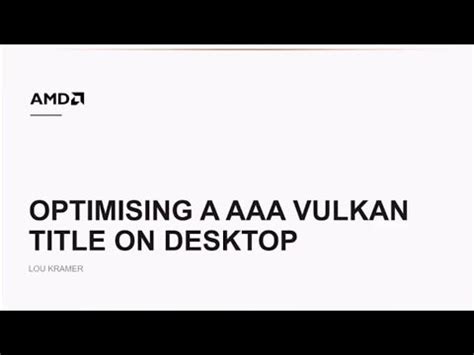 AMD Open Source Driver For Vulkan AMD GPUOpen