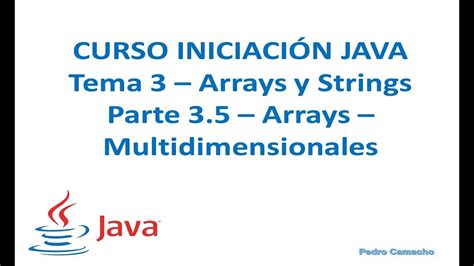 Tema 3 5 Arrays Multidimensionales YouTube