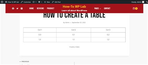 How To Create Tables In WordPress