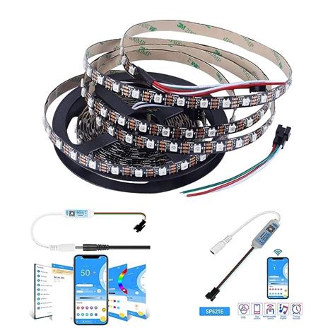 Buy Aluminum Ws B Rgb Individually Addressable Pixel Led Strip Ft Leds M Sp E
