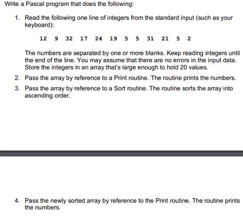Solved Wite A Pascal Program That Does Thefollowing 1 Read
