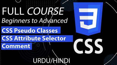Pseudo Classes In Css Css Attribute Selectors And Comments Mumtaz Bakhsh Academy Youtube