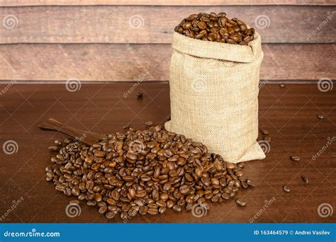 Coffee Beans Roasted Coffee Beans In Jute Burlack Sack And Lot Of
