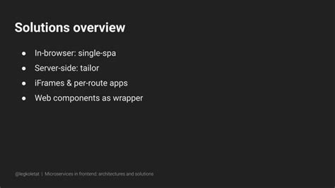 Front End Microservices Architectures And Solution Ppt