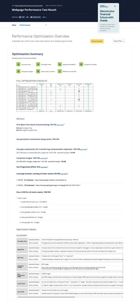 Performance Testing Using WebPageTest Avada Website Builder