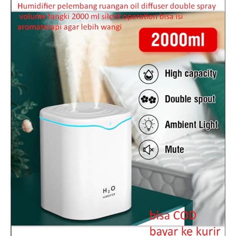Jual Humidifier Pelembang Ruangan Oil Diffuser Double Spray Volume