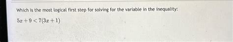solved which is the most logical first step for solving for