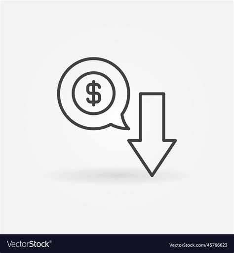 Dollar In Speech Bubble With Arrow Devaluation Vector Image