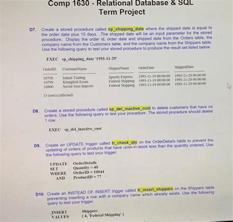 solved comp 1630 relational database and sql term project