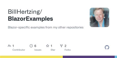 GitHub BillHertzing BlazorExamples Blazor Specific Examples From My Other Repositories
