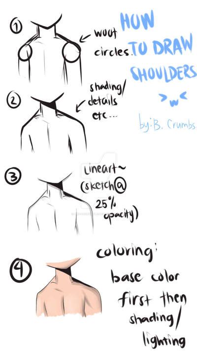 Random How To Draw Shoulders Tutorial By BreadCrumble On DeviantArt