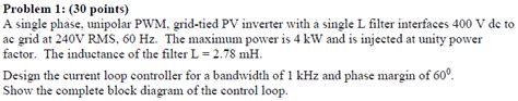 Solved Problem Points A Single Phase Unipolar PWM Chegg