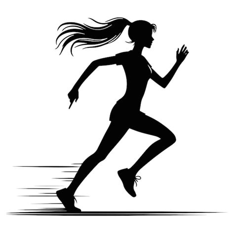 Premium Vector Vector Smart Girl Running On Sprint