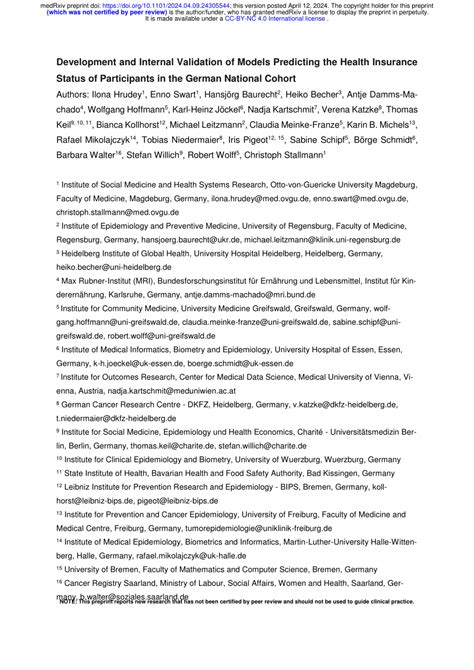 pdf development and internal validation of models predicting the