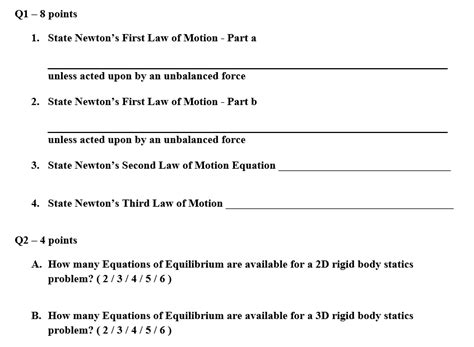Solved Q Points State Newton S First Law Of Motion Chegg Com