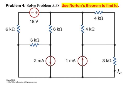 solved problem 4 solve problem 5 58 ﻿use norton s theorem