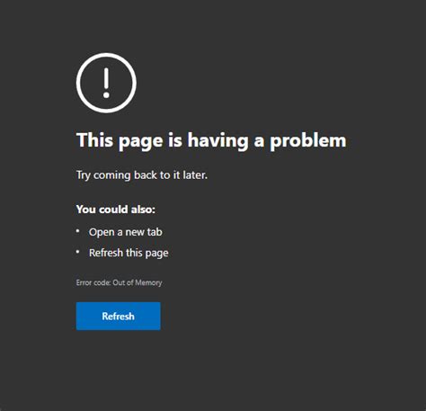 Facebook Error Code Out Of Memory Error In Edge And Chrome Microsoft Qanda