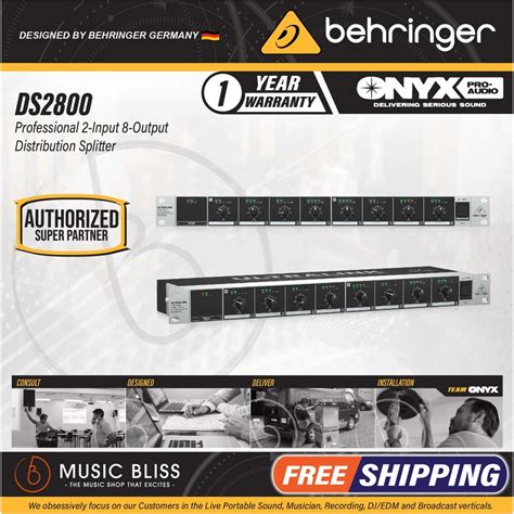 Behringer Ds2800 2 Input 8 Output Distribution Splitter Total Music Gear All In One Shop For