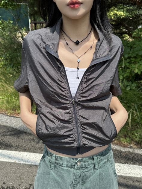 무드 업 셔링 스탠다드 윈드 나일론 집업 점퍼 3color 3 5일 여유주문 에이블리