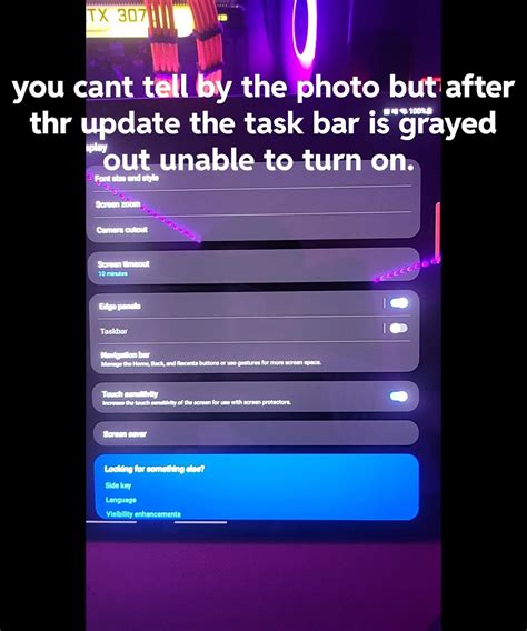 task bar not working after update r galaxytab