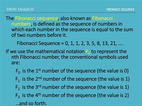 Lecture Mmw 02 Fibonacci Sequence Sy 2023pptx