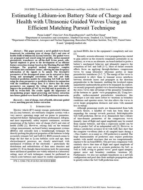 Estimating Lithium Ion Battery State Of Charge And Health With