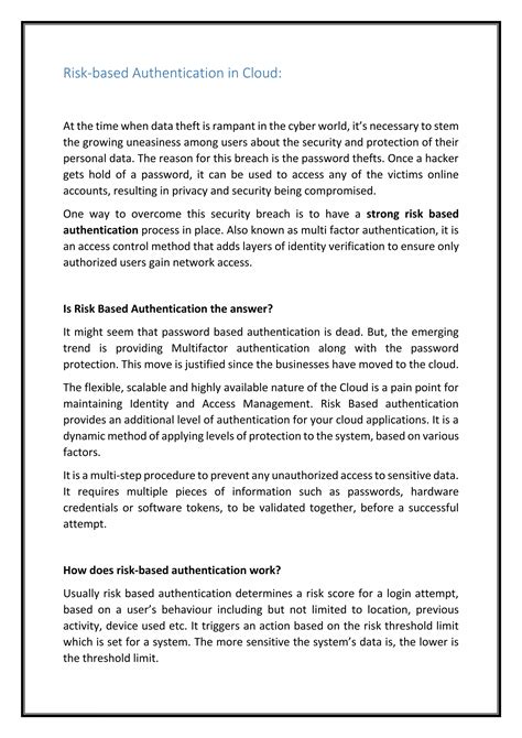 risk based authentication in cloud sysfore pdf