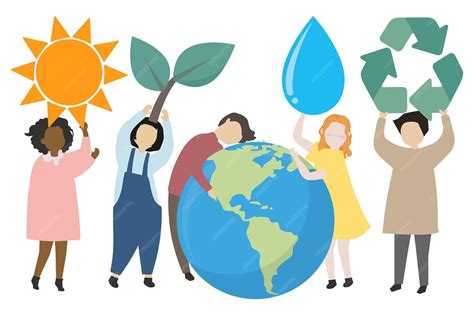 Изменение климата детей Png клипарт иллюстрация на прозрачном фоне Премиум фото