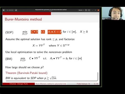 free video polynomial time guarantees for the burer monteiro method