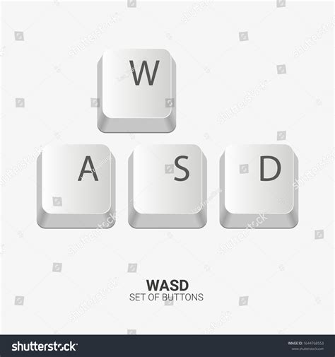 Wasd Keyboard Buttons On White Background Stock Vector Royalty Free 1644768553 Shutterstock