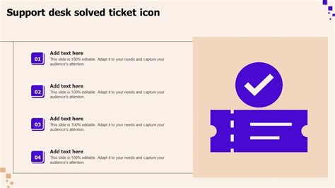 Support Desk Solved Ticket Icon Ppt Sample