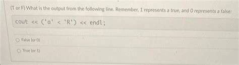 Solved The Following Code Displays Cout