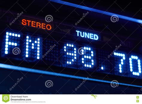 FM Tuner Radio Display Stereo Digital Frequency Station Tuned Stock Image Image Of