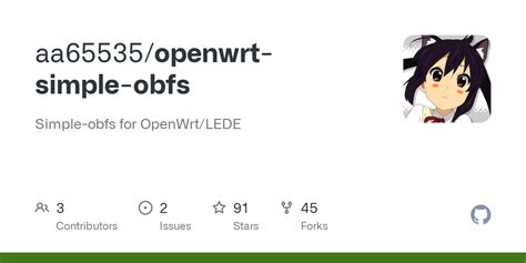 Github Aa65535openwrt Simple Obfs Simple Obfs For Openwrtlede