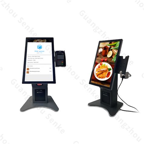 Qr Code Barcode Scanner Inch FHD Counter Ordering Machine Self Service Kiosk For